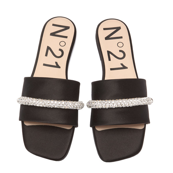 Crystal Embellished Silk Slides – Maryon's